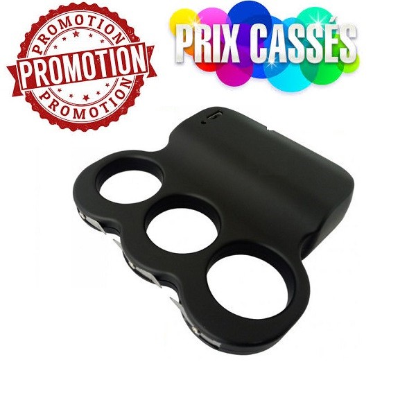 TRIPLE STING RING RECHARGEABLE STUN GUN BLACK WITH A POWER OF 3 MILLION
