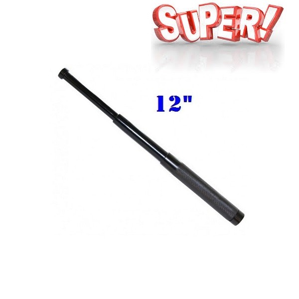 Expandable telescopic bâton 12 inch steel noir